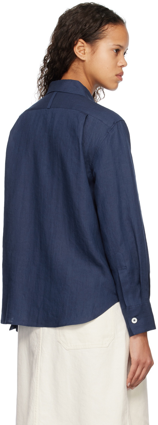 Margaret Howell Blue Broad Placket Shirt Margaret Howell