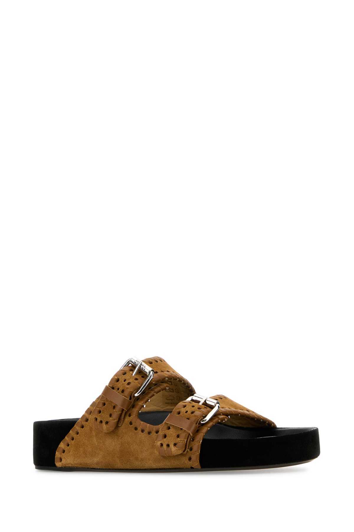 Isabel Marant Camel Suede Lennyo Slippers Isabel Marant