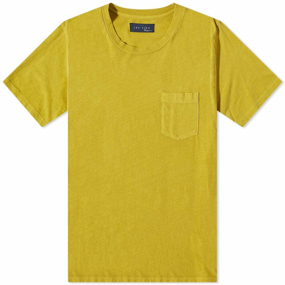 Les Tien Men's Lightweight Pocket T-Shirt in Electric Dijon Les Tien