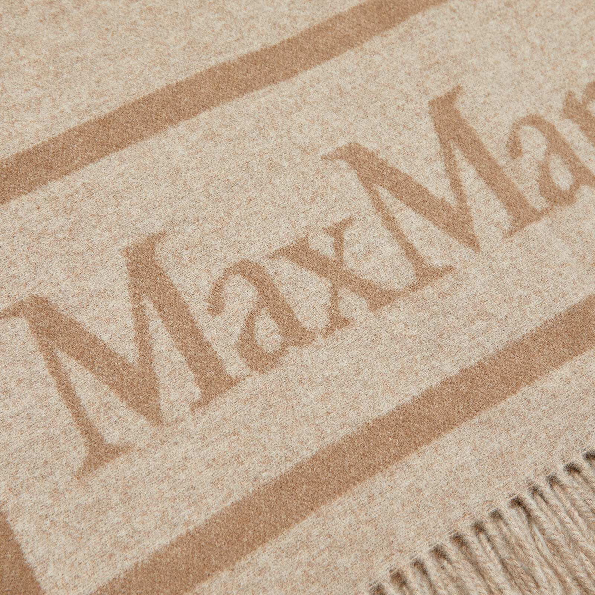 Max Mara Women's Hilde Logo Scarf in Sand Max Mara