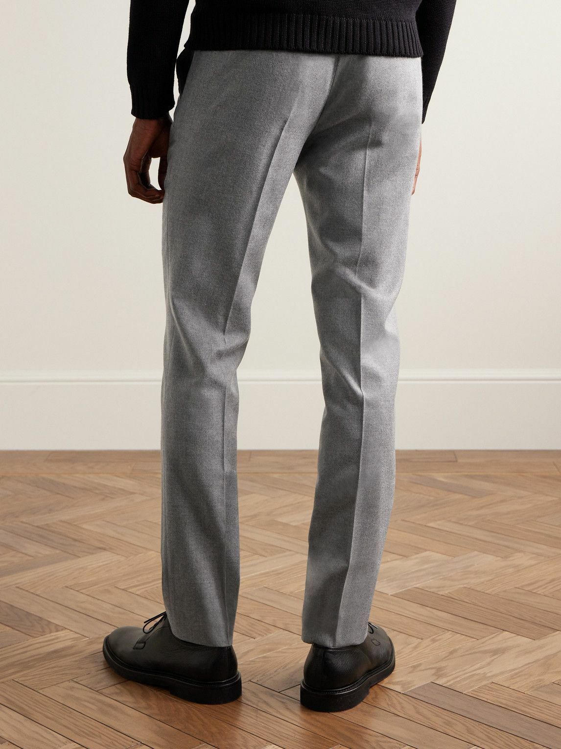 Incotex - Venezia 1951 Slim-Fit Worsted Wool-Flannel Trousers - Gray Incotex