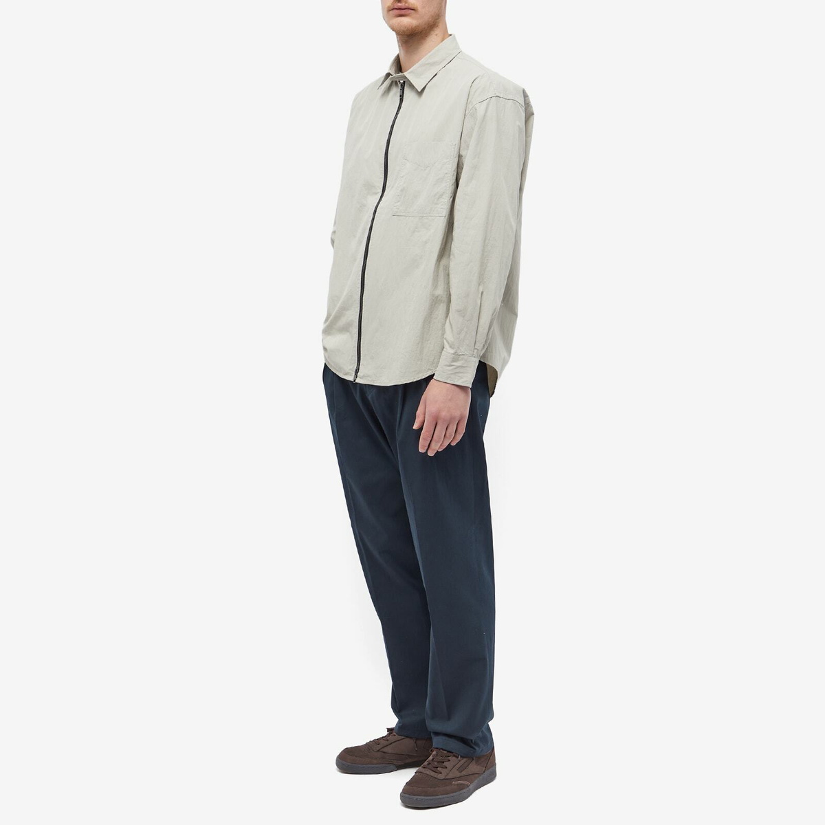 FrizmWORKS Men's Full Zip Shirt in Light Grey FrizmWORKS
