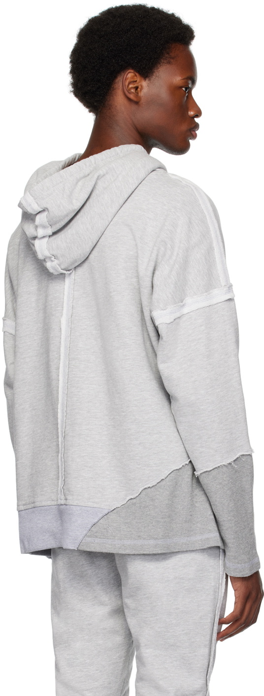 Greg Lauren Gray Exposed Seam Hoodie Greg Lauren