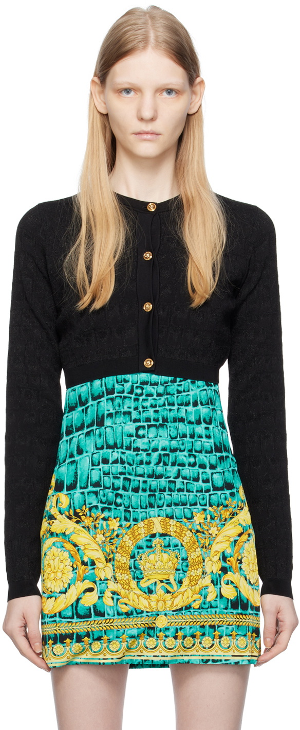 Versace Black Croc Cardigan Versace