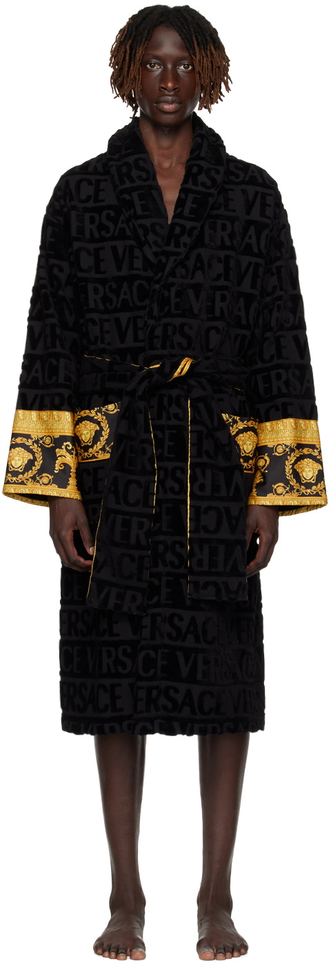 Versace Underwear Black 'I Heart Baroque' Robe Versace Underwear