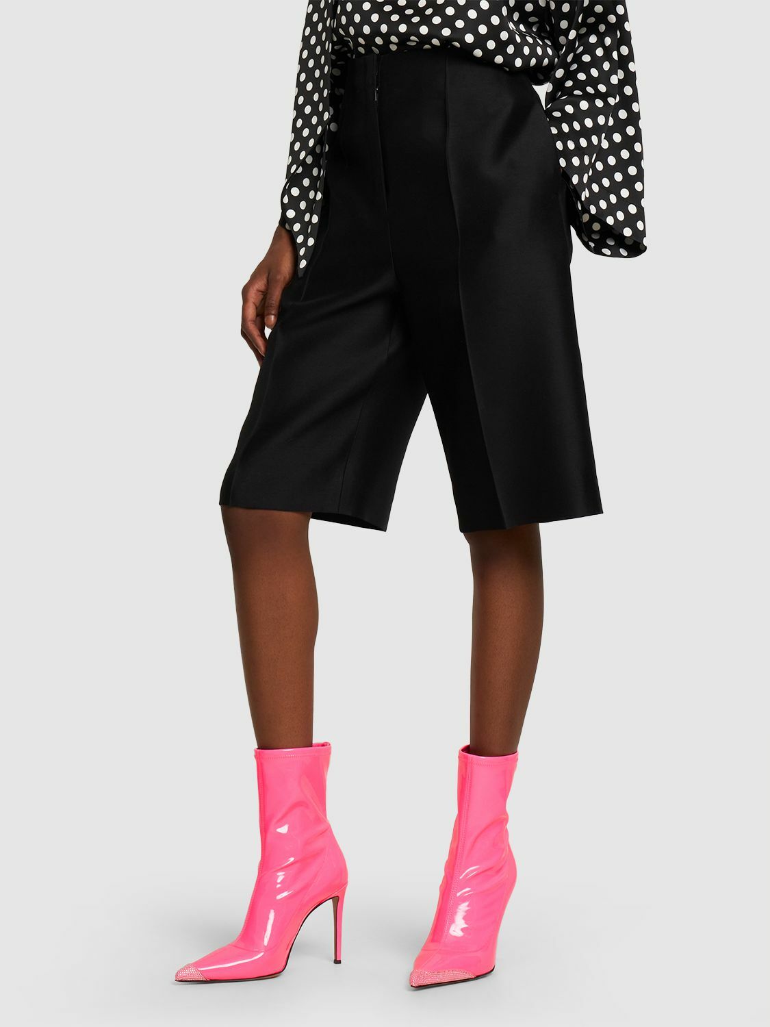 ALEXANDRE VAUTHIER - 105mm Stretch Faux Leather Ankle Boots Alexandre ...