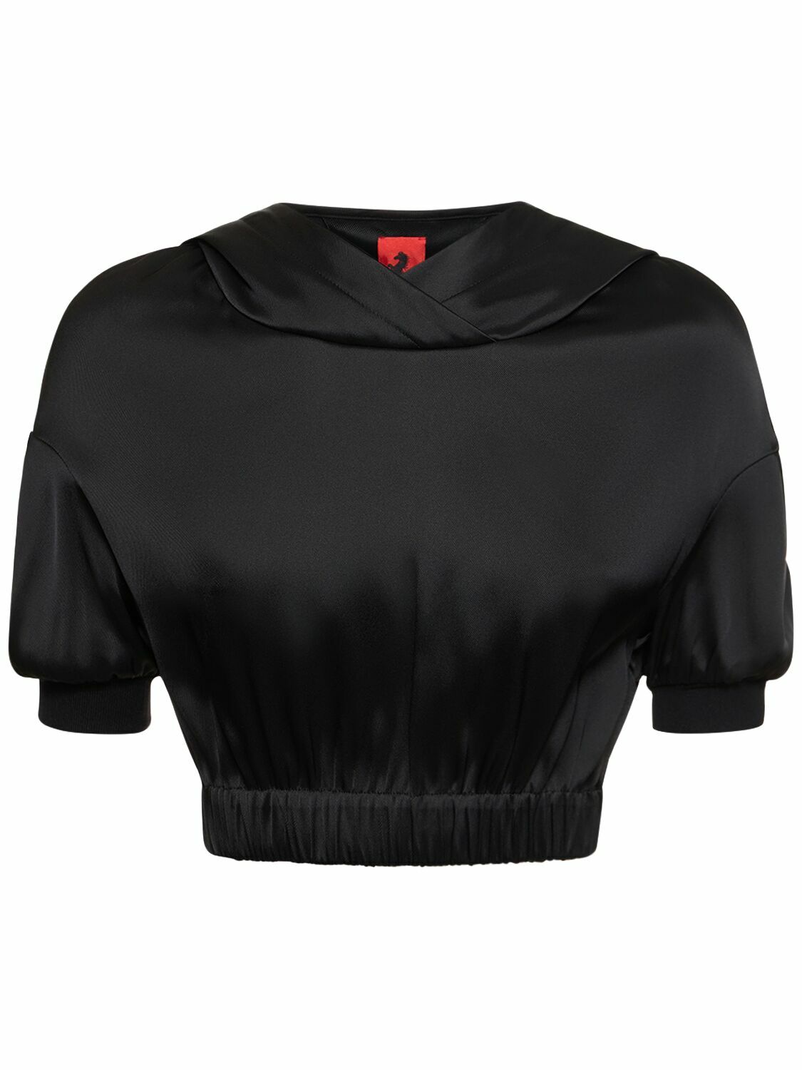 FERRARI - Stretch Viscose Cropped Hooded Top Ferrari