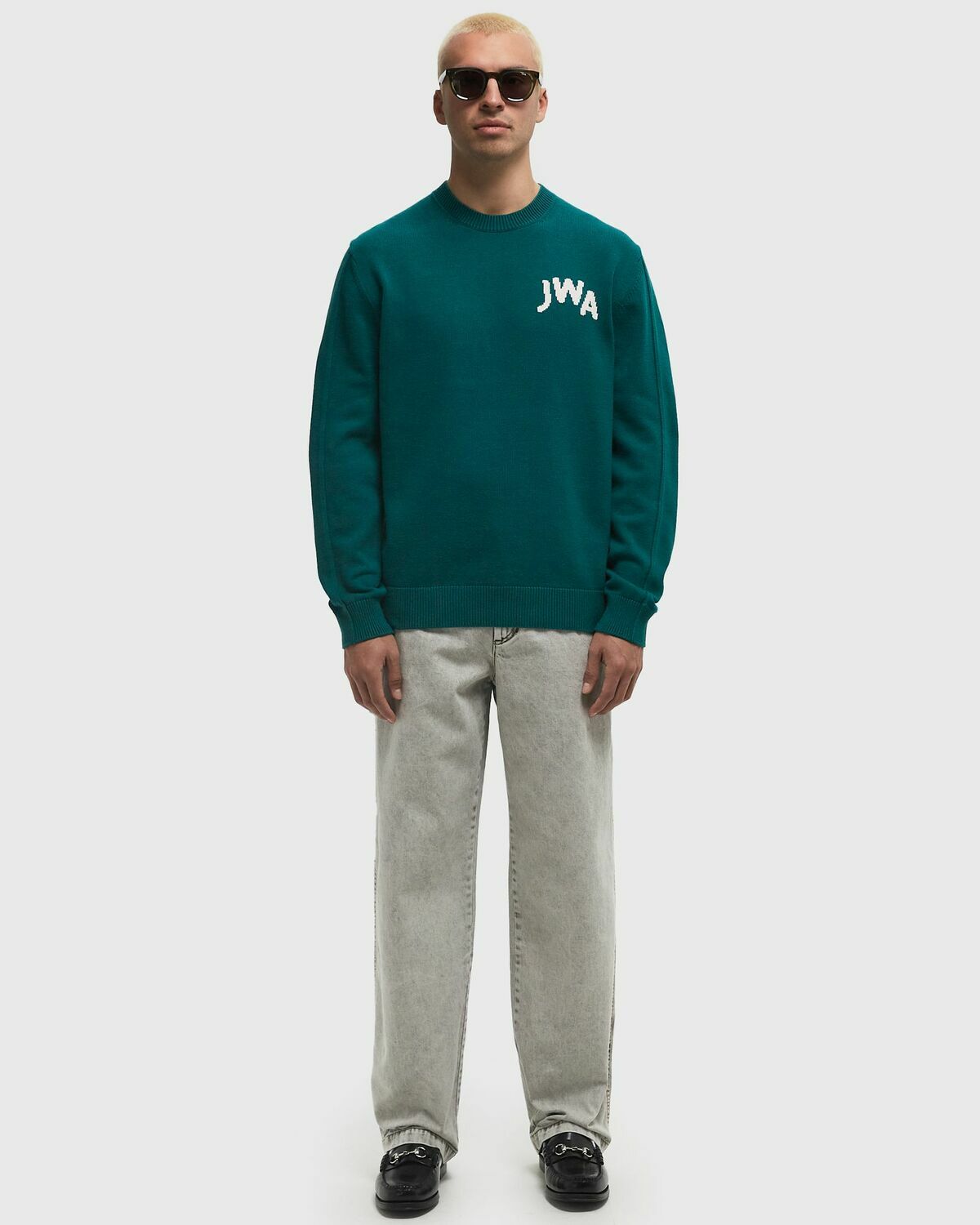JW Anderson JWA CREW NECK JUMPER Green Mens Pullover JW Anderson