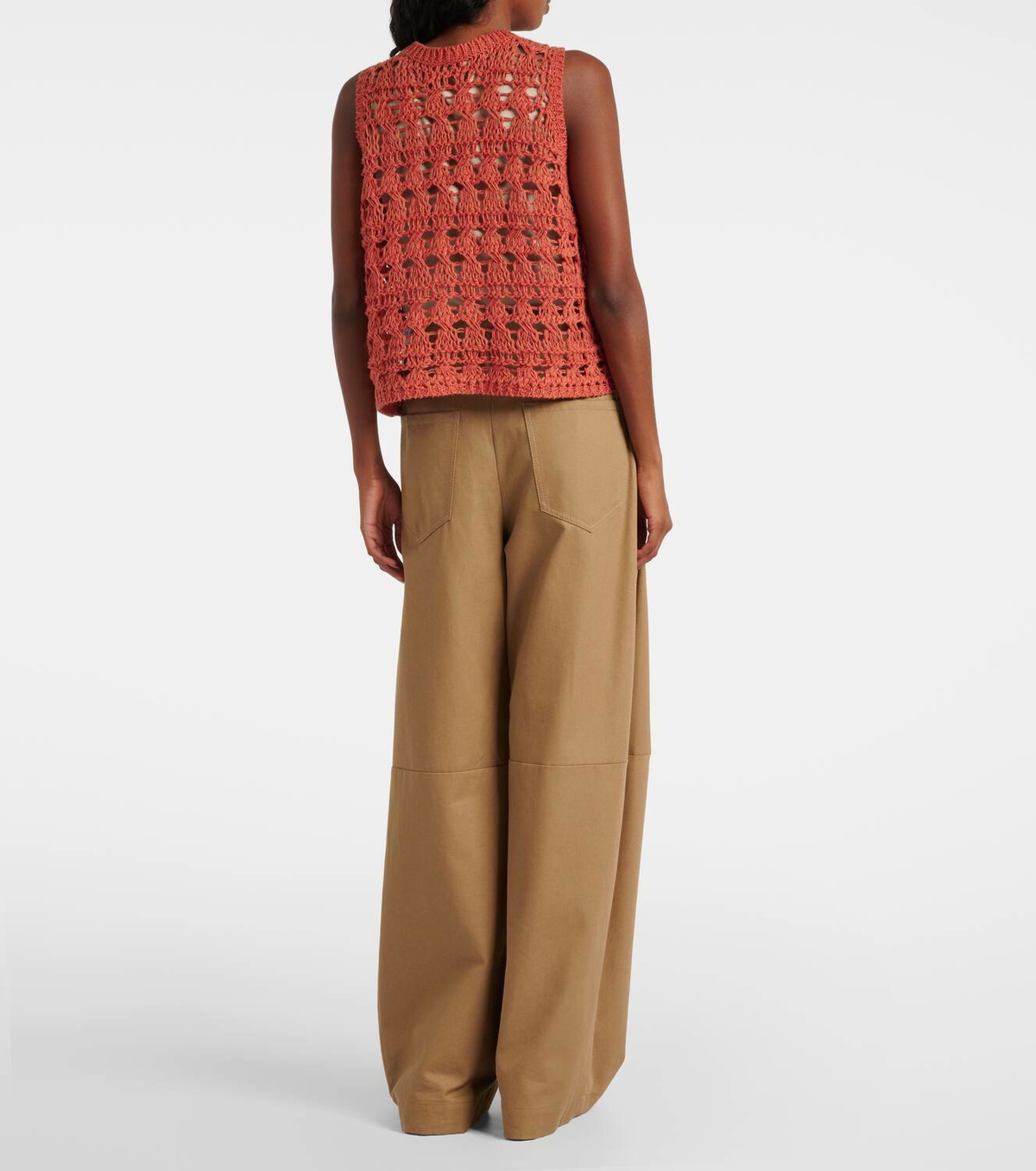 Brunello Cucinelli Jute and cotton-blend sweater vest Brunello Cucinelli