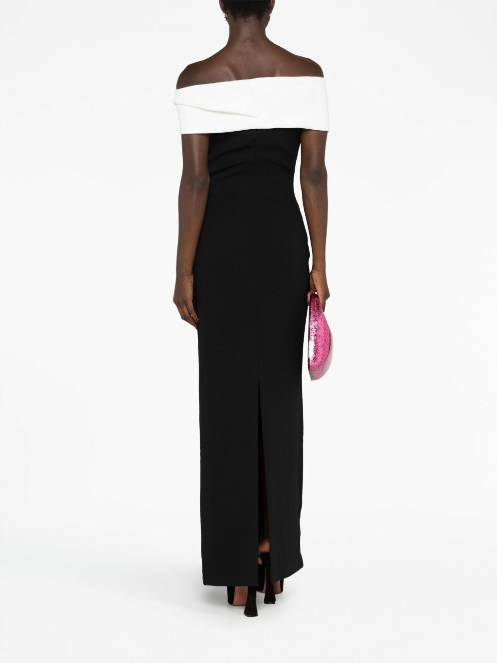 Solace London Black Eva Off-Shoulder Dress Solace London