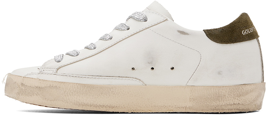 Golden Goose SSENSE Exclusive White & Green Super-Star Sneakers Golden ...