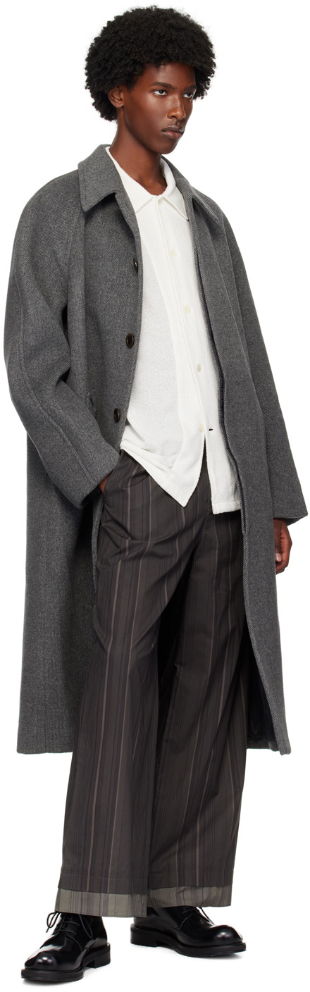 AMOMENTO Gray Raglan Long Coat AMOMENTO