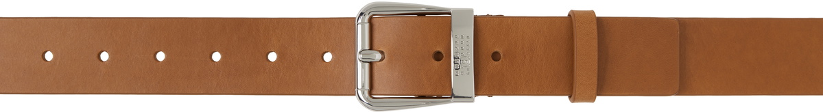 MM6 Maison Margiela Brown Vegetable Leather Belt MM6 Maison Margiela