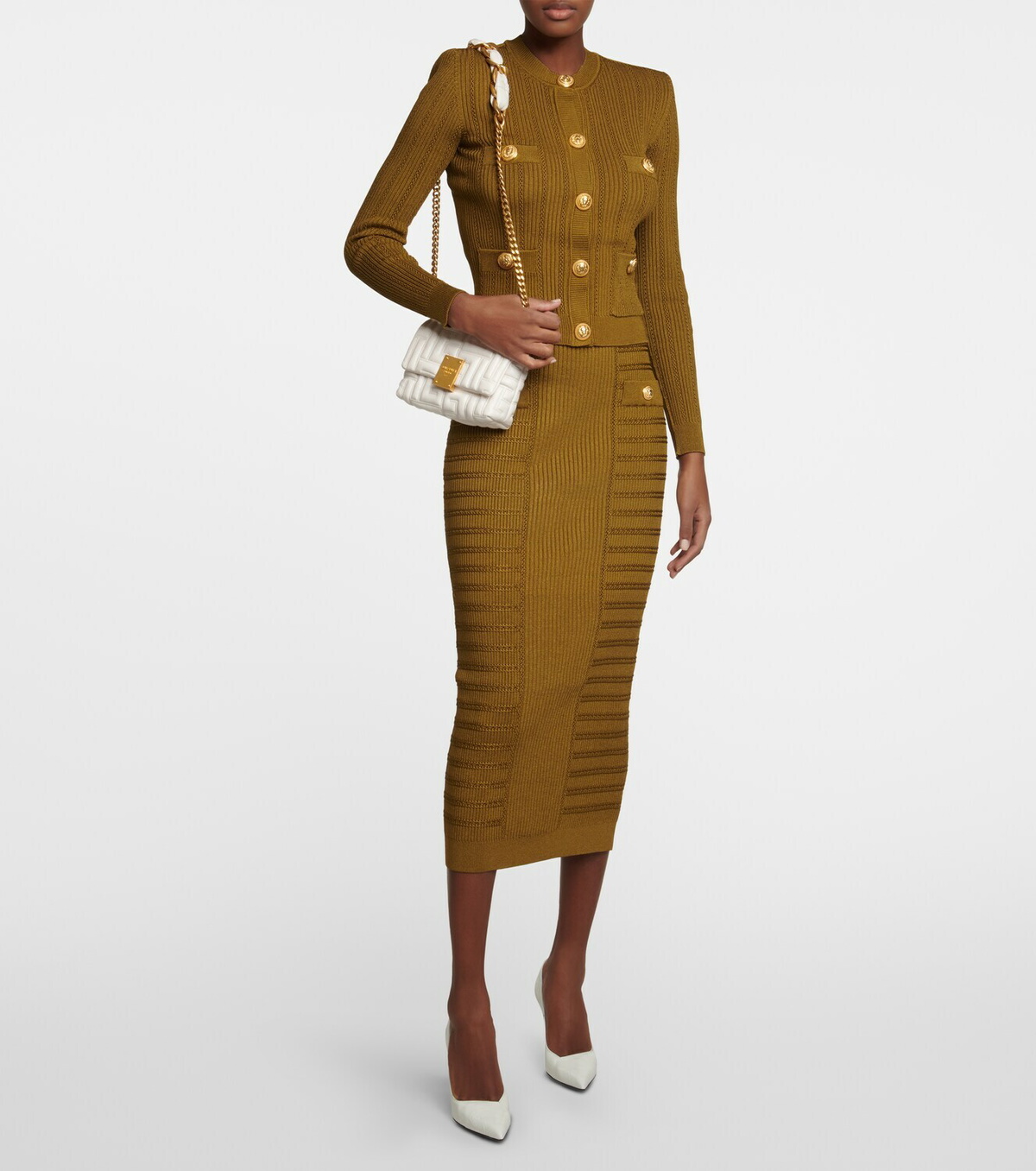 Balmain - Textured-knit cardigan Balmain