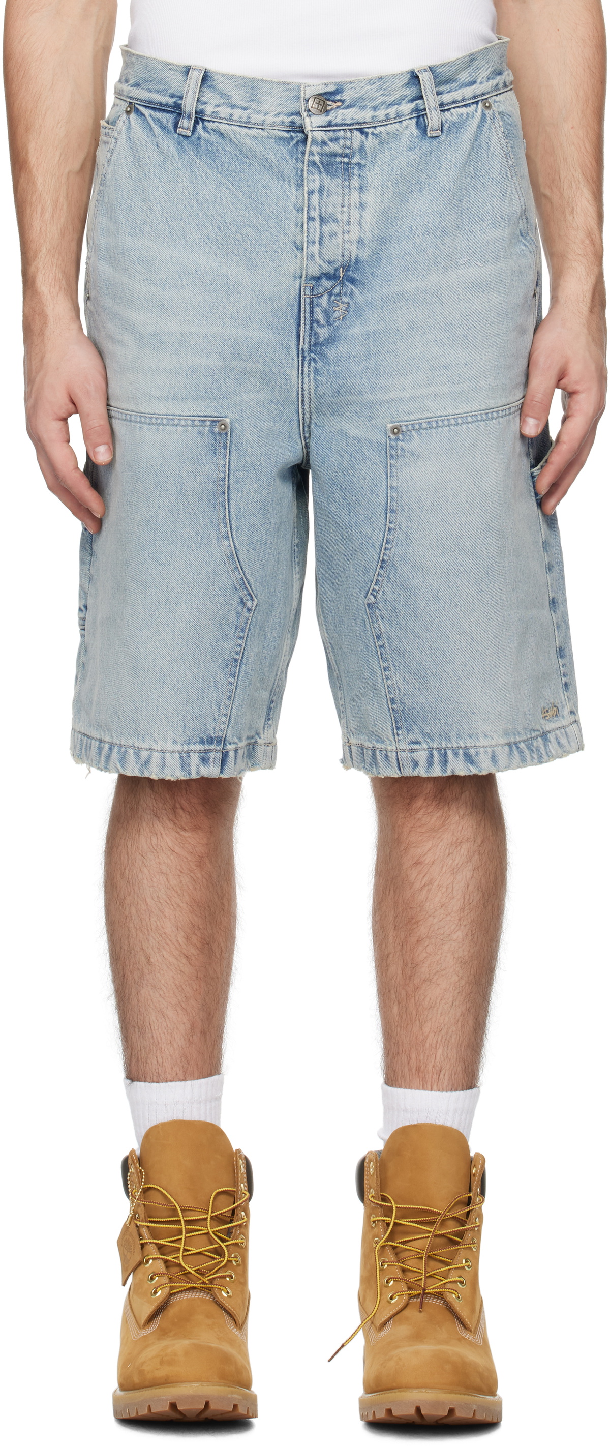 Ksubi Blue MAXX Operator Champagne Denim Shorts Ksubi