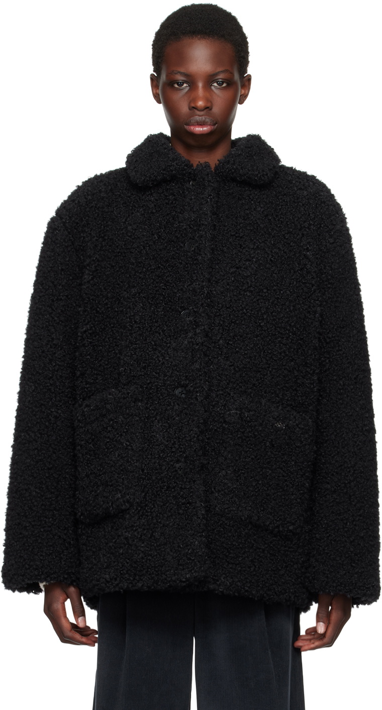 Kijun Black Shearling Half Coat Kijun