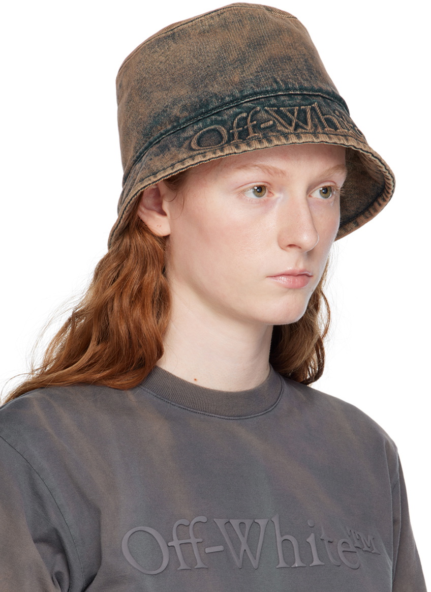 Off-White Tan Bookish Denim Bucket Hat Off-White