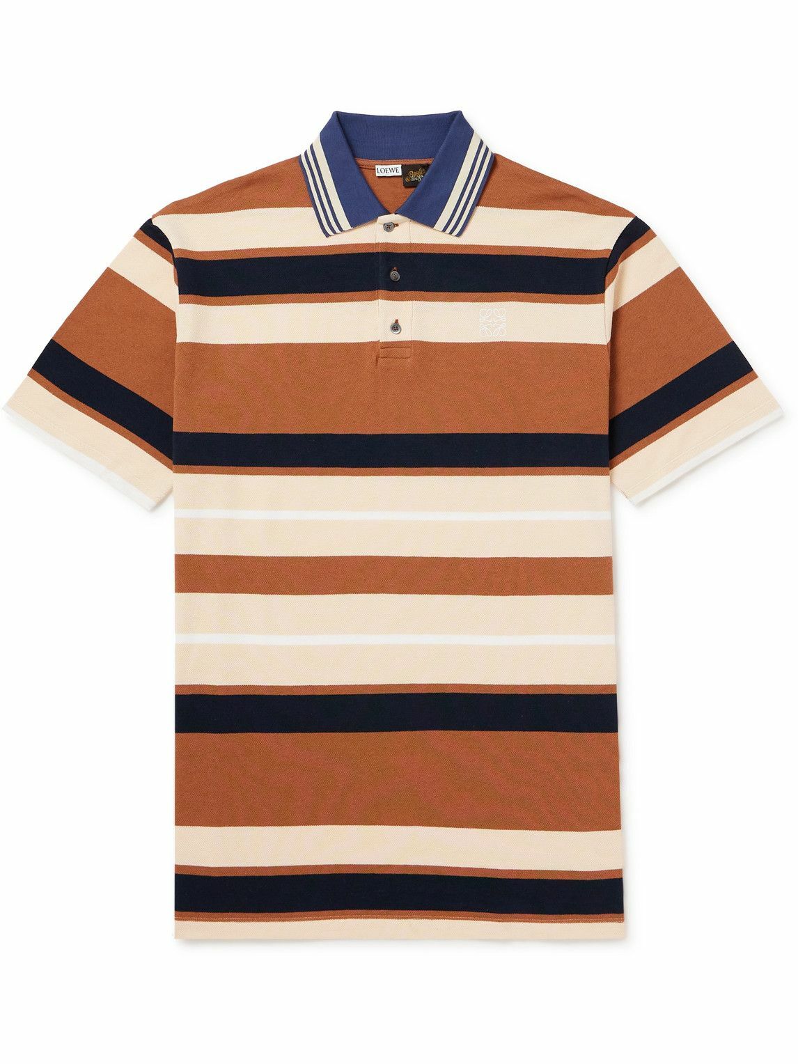 LOEWE - Paula's Ibiza Striped Cotton and Linen-Blend Piqué Polo Shirt ...