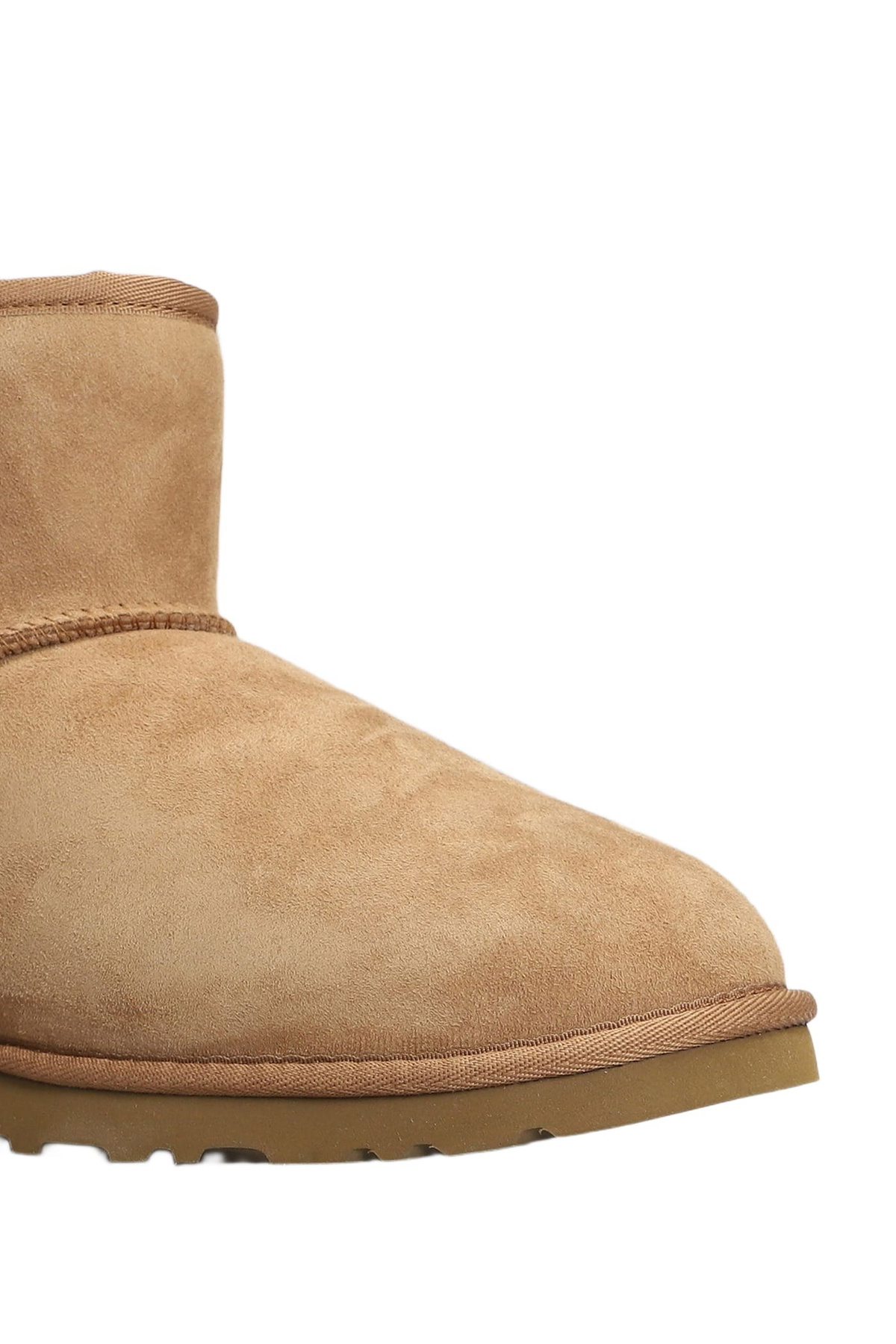 UGG Classic Mini Low Heels Ankle Boots In Leather Color Suede Ugg