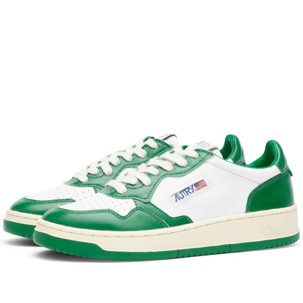 Autry Women's Medalist Low Sneakers in Green/White Autry