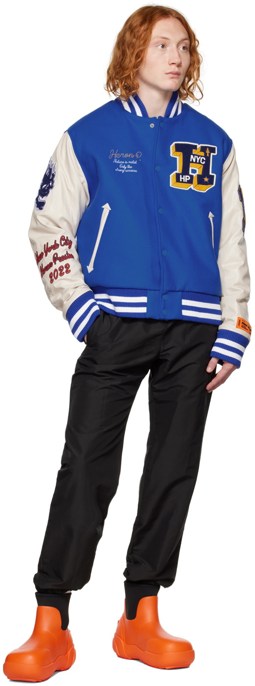 Heron Preston Blue Patches Bomber Jacket Heron Preston