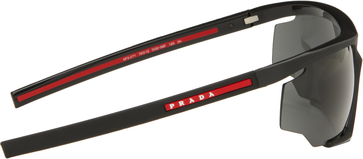 Prada Eyewear Black 'Prada' Linea Rossa Impavid Sunglasses Prada
