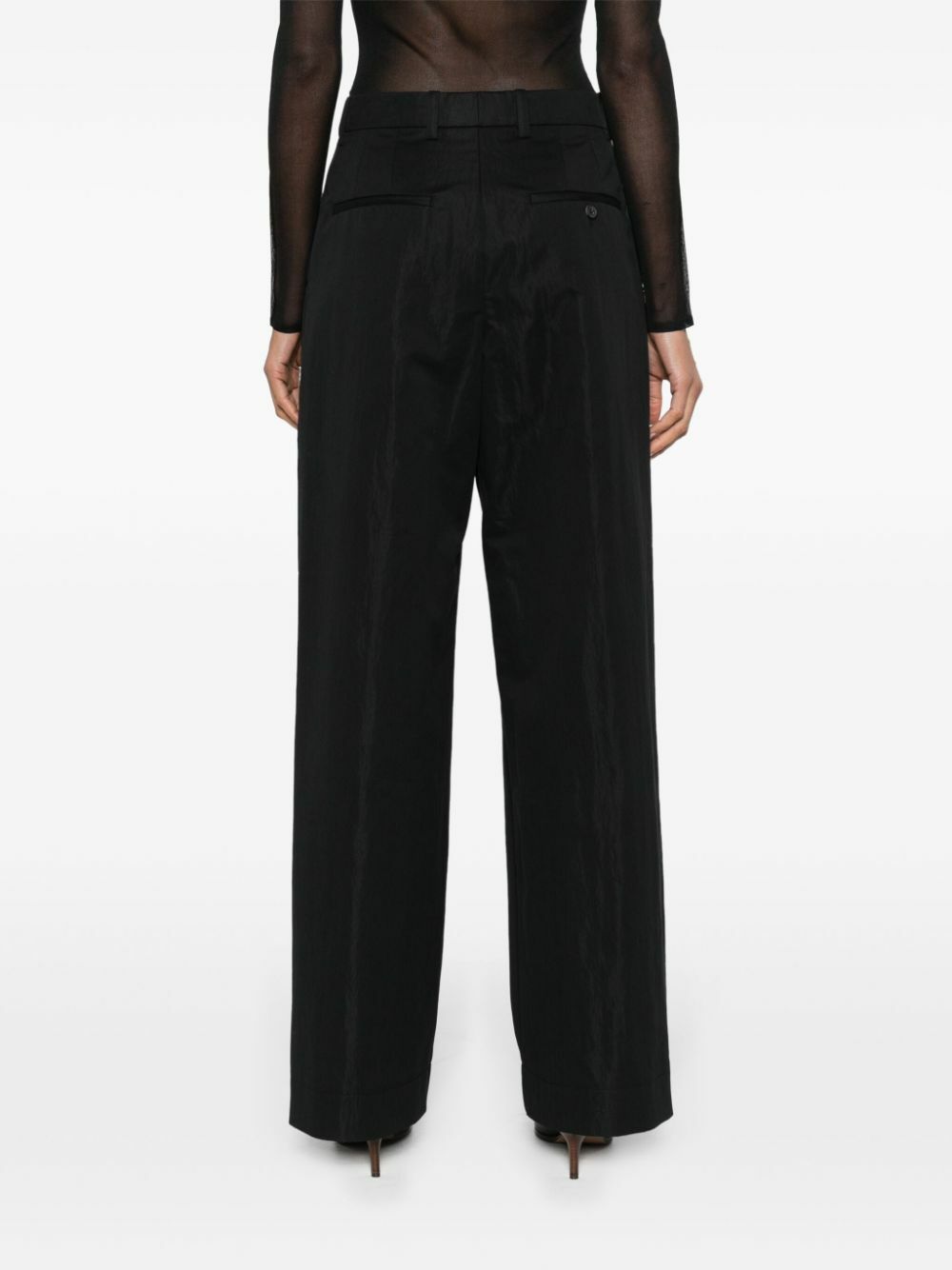 WARDROBE.NYC Black Micro Pleated Tailored Trousers WARDROBE.NYC
