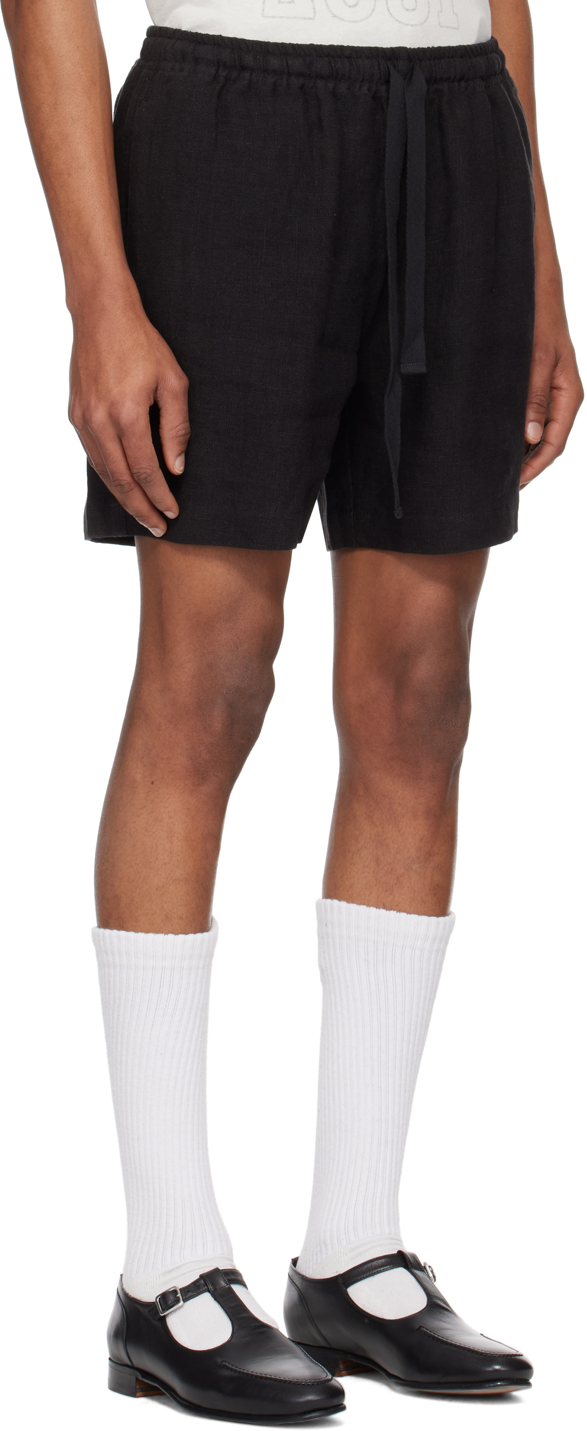 COMMAS Black Linen Lounge Shorts Commas