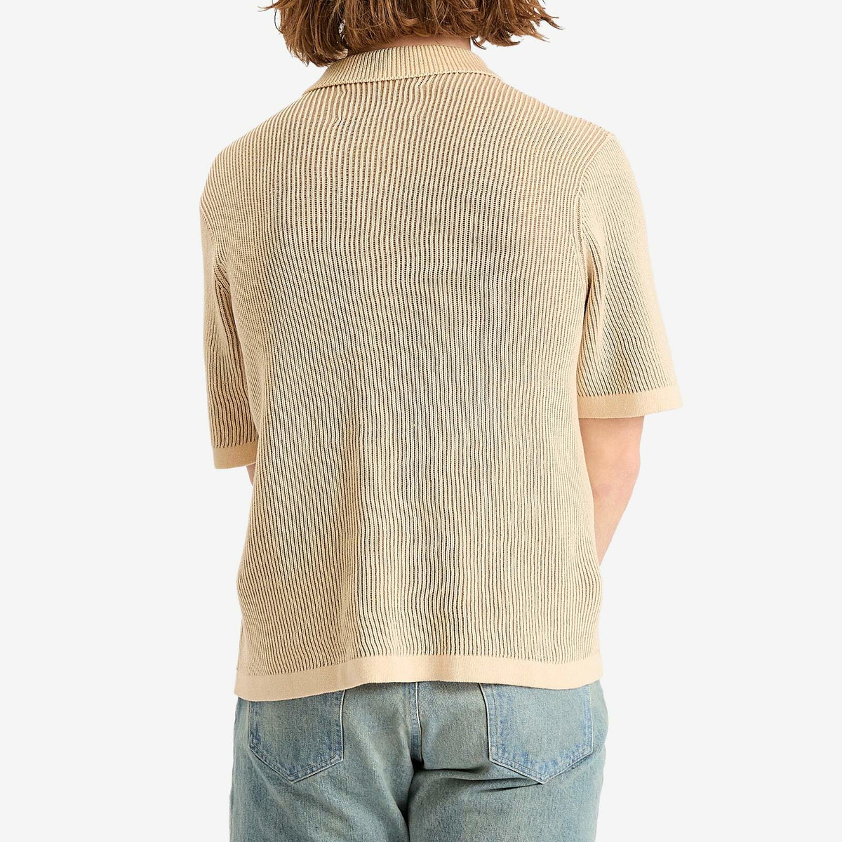 Corridor Men's Plated Short Sleeve Knitted Shirt in Natural Corridor