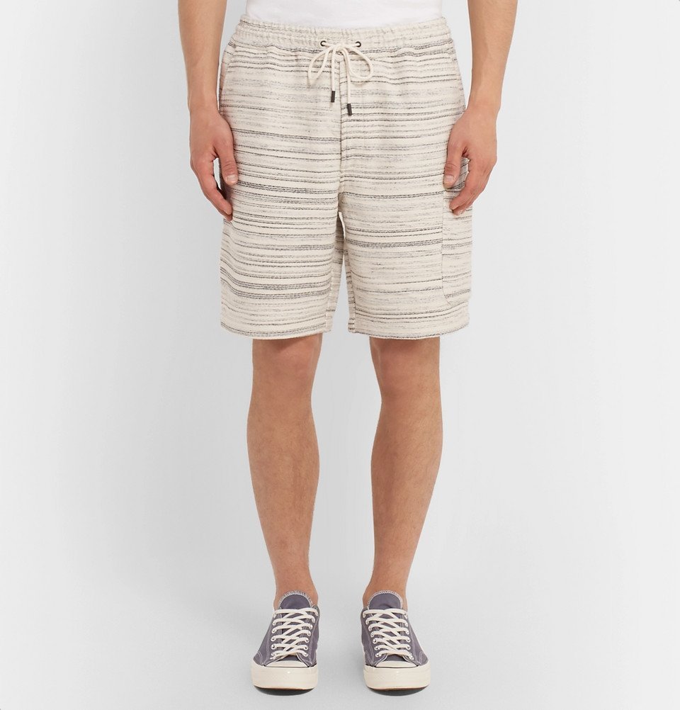 Folk - Textured-Cotton Drawstring Shorts - Men - Ecru Folk