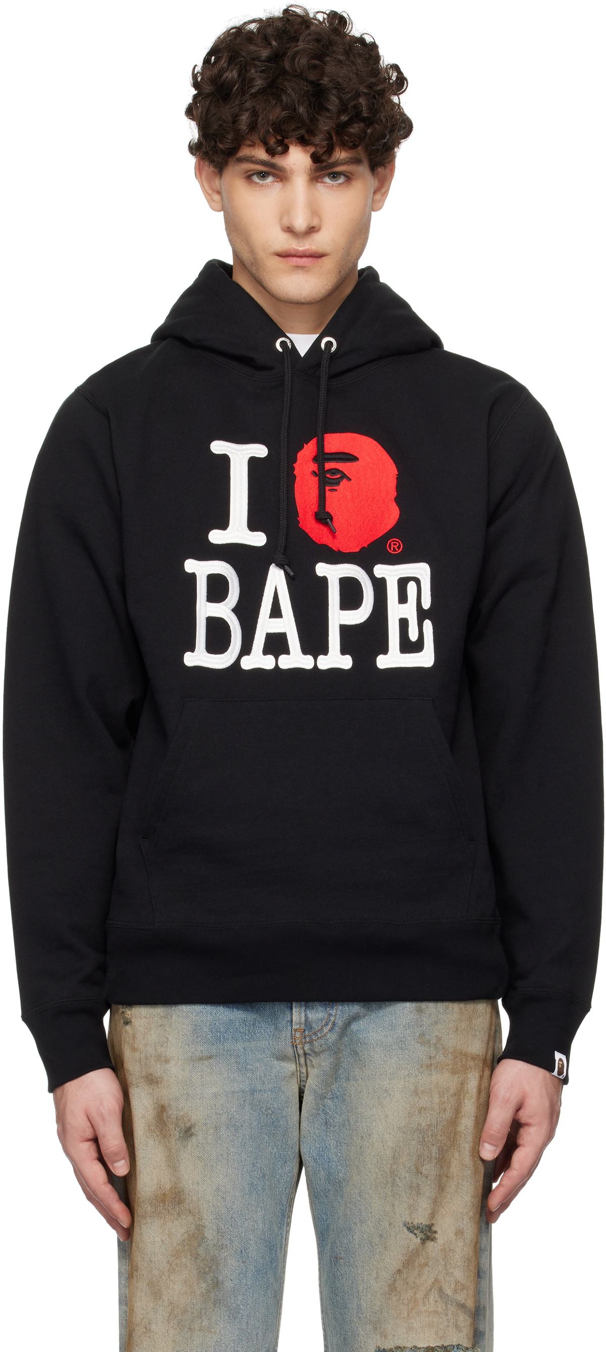 BAPE Black 'I Love Bape' Pullover Hoodie A Bathing Ape