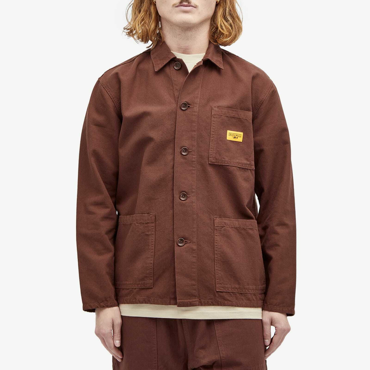 Service Works Men's Canvas Coverall Jacket in Brown Service Works