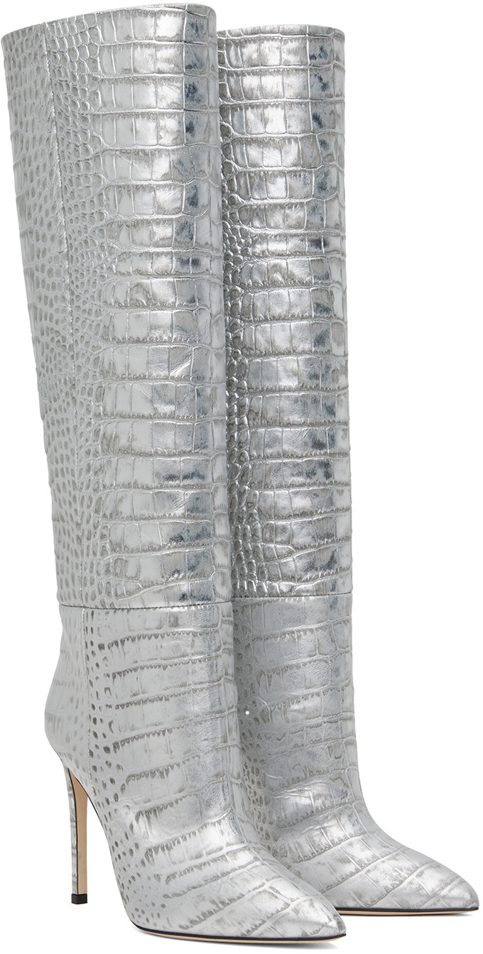 Paris Texas Silver Stiletto Boots Paris Texas