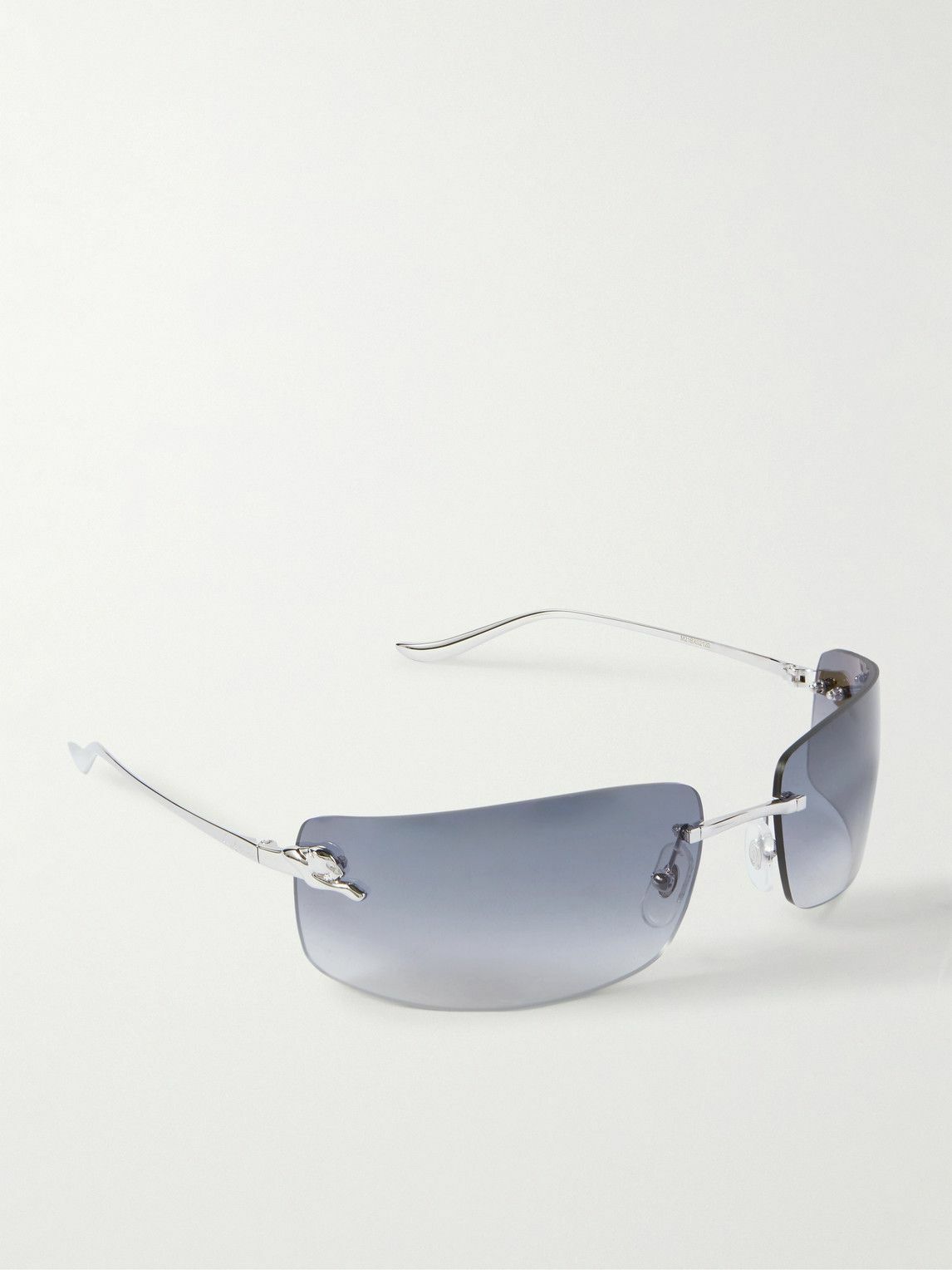 Cartier Eyewear - Rimless Square-Frame Silver-Tone Sunglasses Cartier