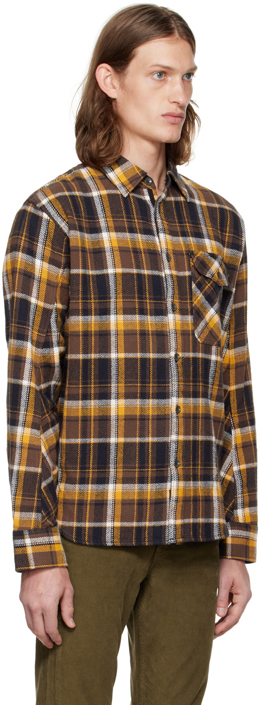 rag & bone Brown Engineered Plaid Shirt Rag and Bone