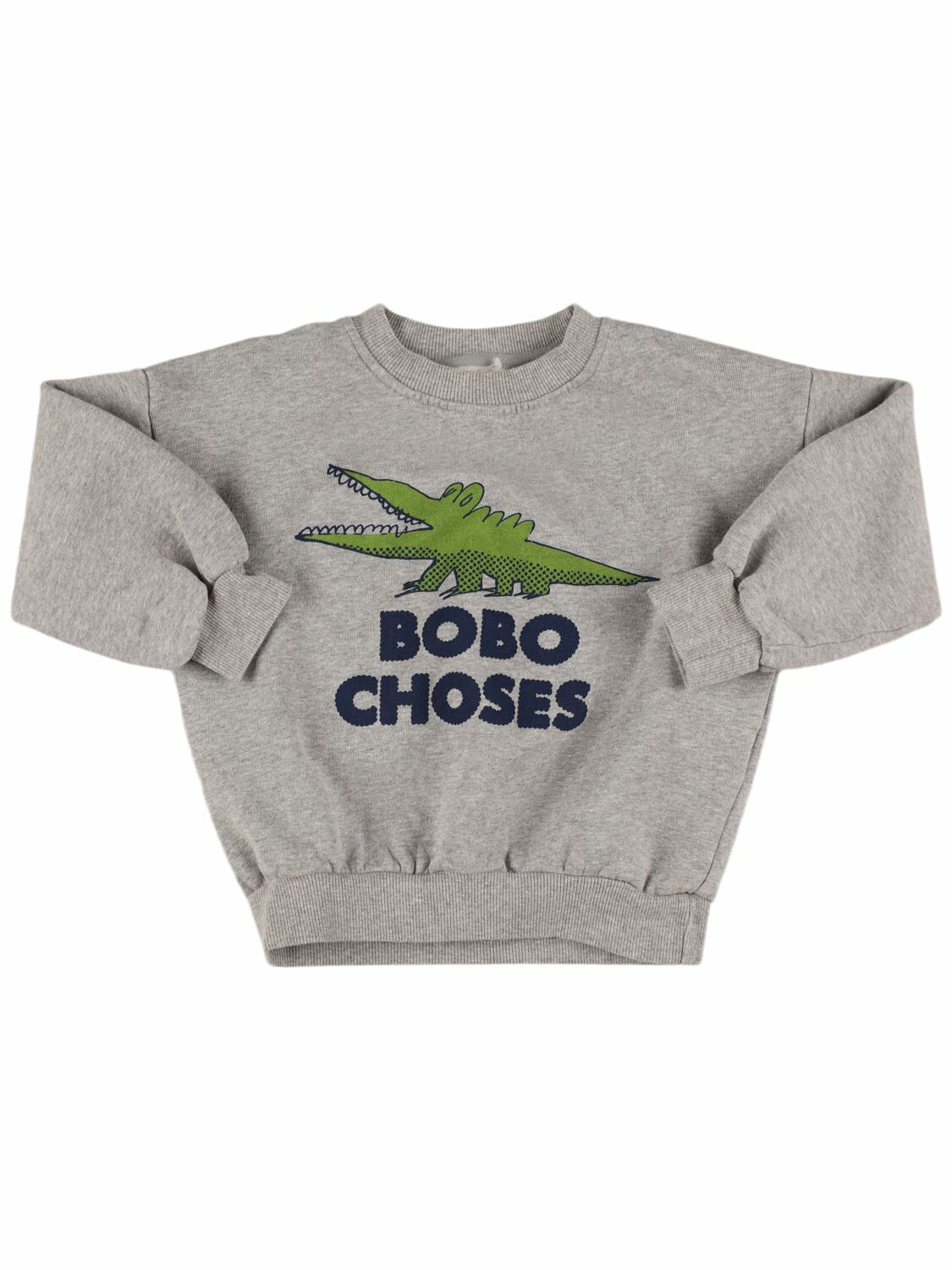 BOBO CHOSES Crocodile Print Cotton Sweatshirt Bobo Choses