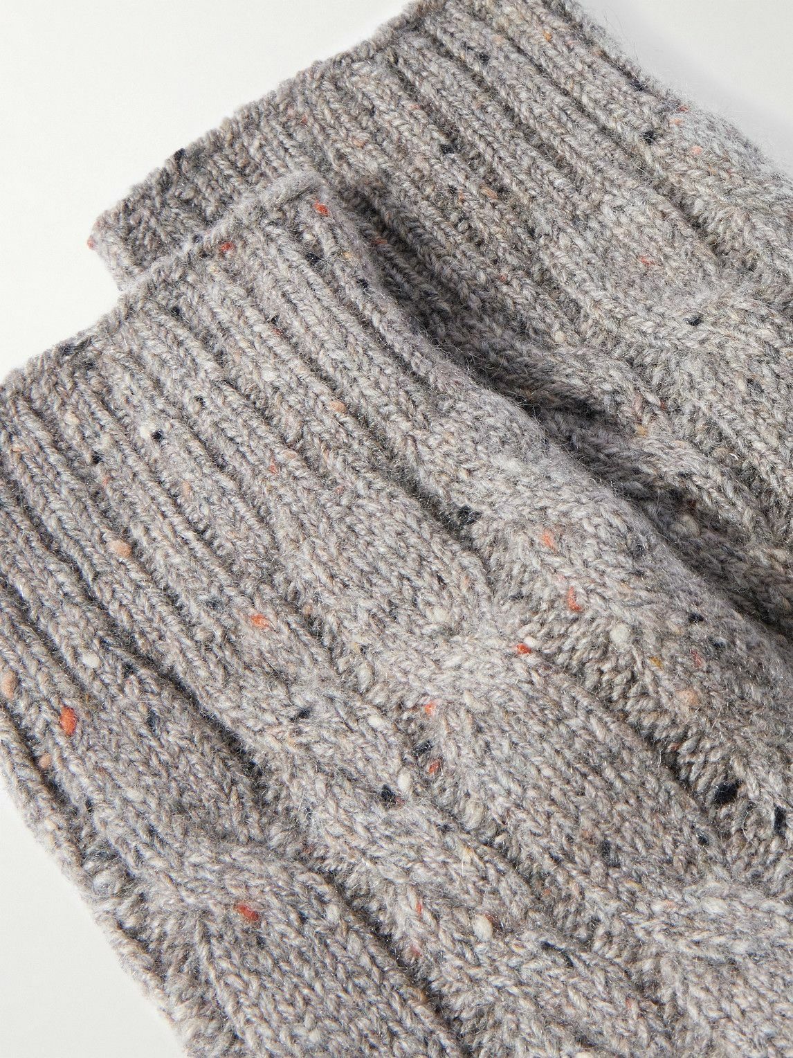 Johnstons of Elgin - Cable-Knit Donegal Cashmere-Blend Socks Johnstons ...