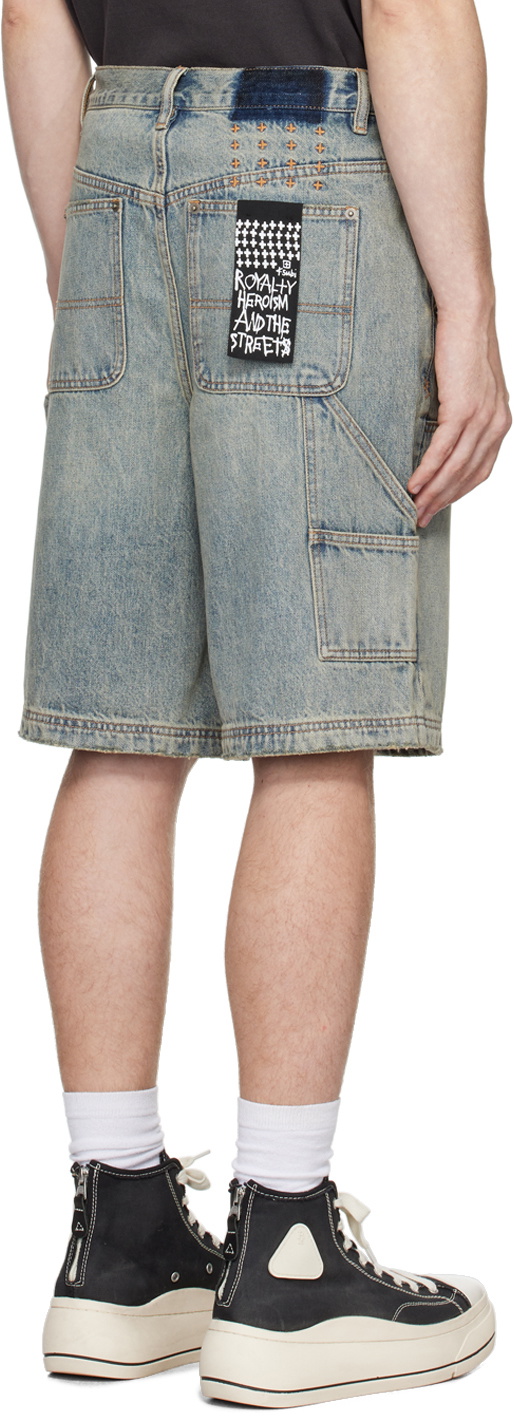 Ksubi Blue MAXX Operator Denim Shorts Ksubi