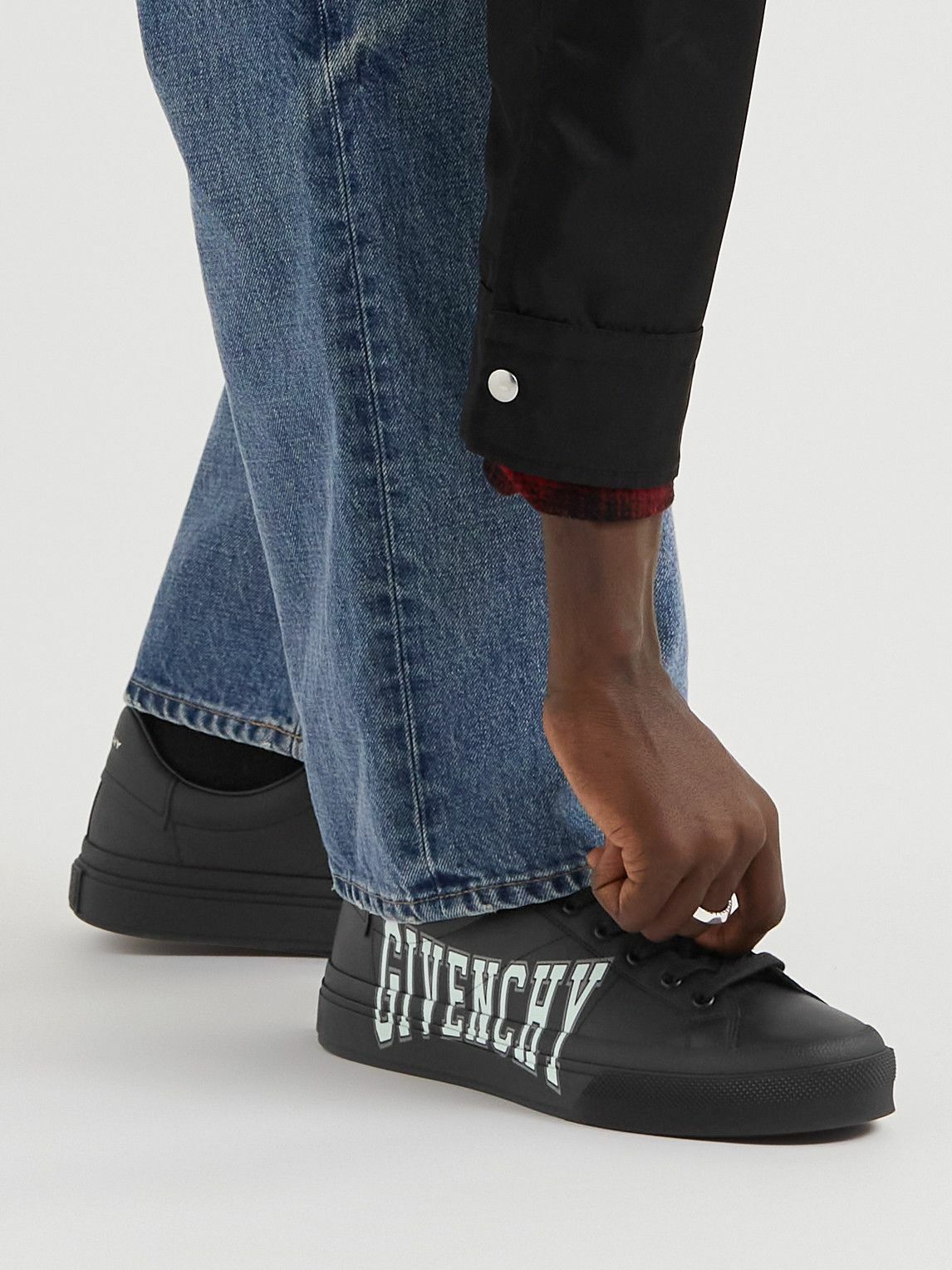 Givenchy - City Sport Logo-Print Leather Sneakers - Black Givenchy