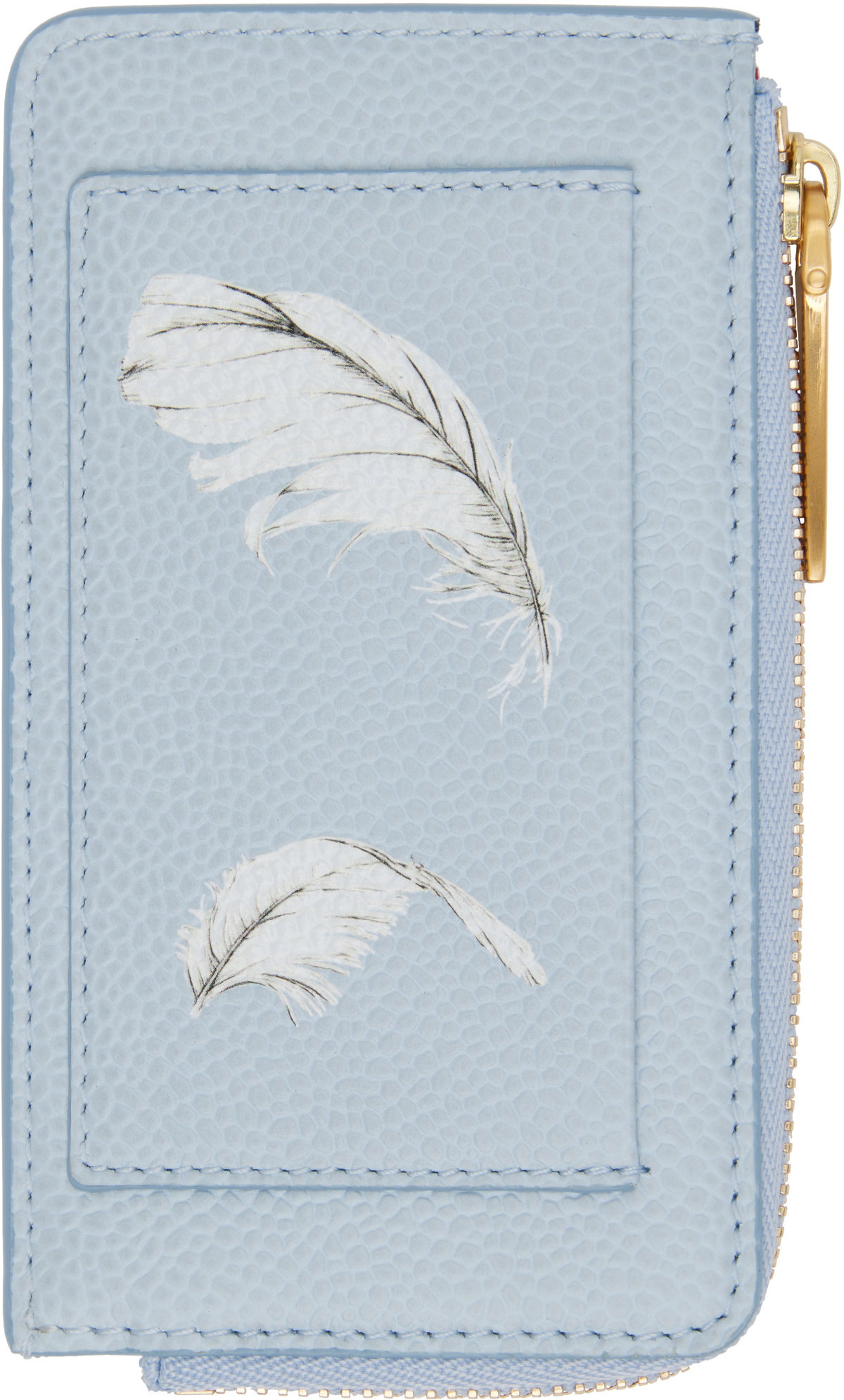 Thom Browne Blue Feather 3D Print Coin Wallet Thom Browne