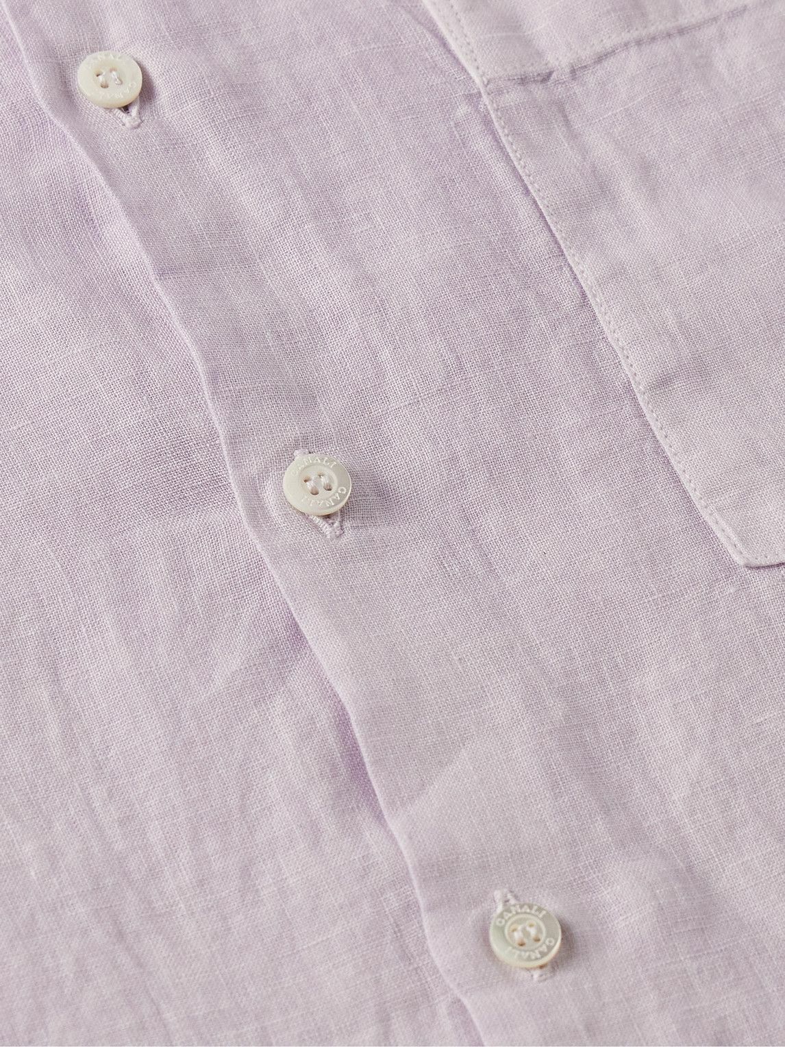Canali - Crinkled-Linen Shirt - Pink Canali