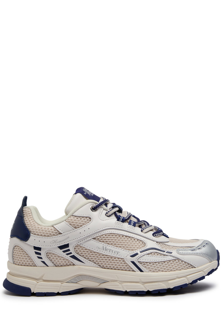 Mercer The Re-run Baseball Panelled Mesh Sneakers White Mercer