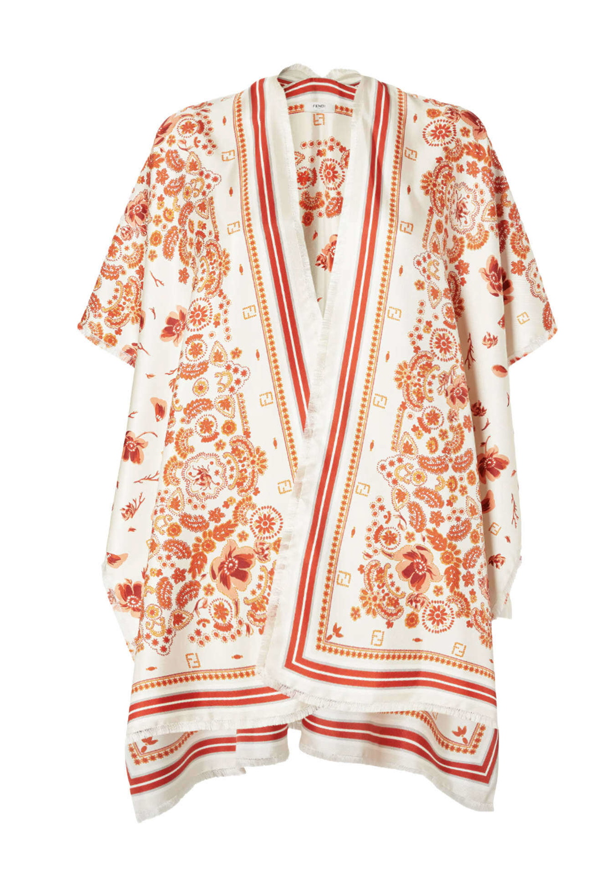 Fendi Coral Bandana Printed Poncho Fendi