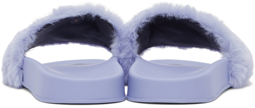 Versace Purple Fleece 'La Medusa' Slides Versace