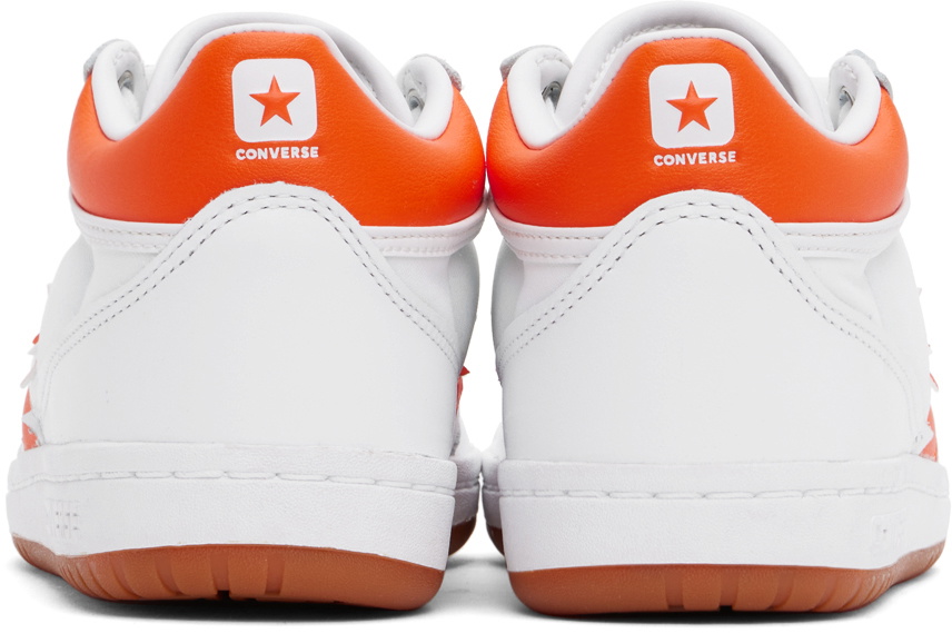 Converse White & Orange CONS Fastbreak Pro Mid Top Sneakers Converse