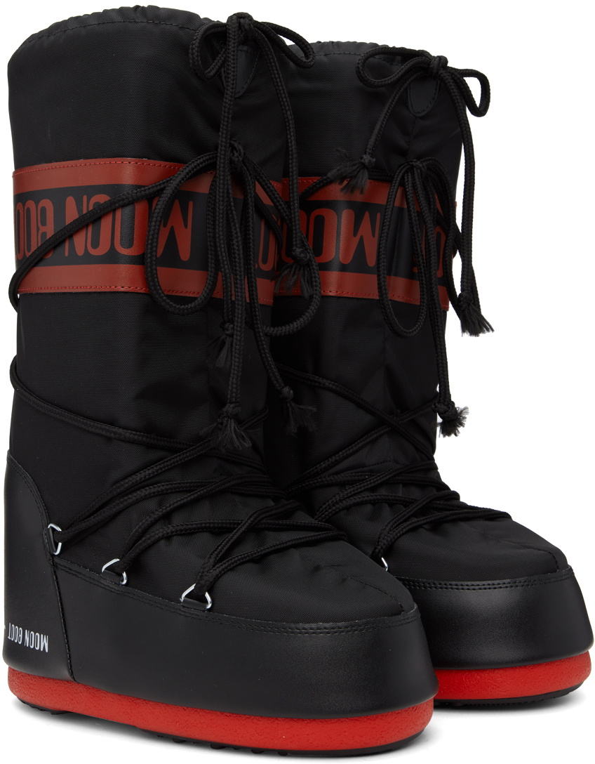 Moon Boot Black & Red Stranger Things Upside Down Boots Moon Boot