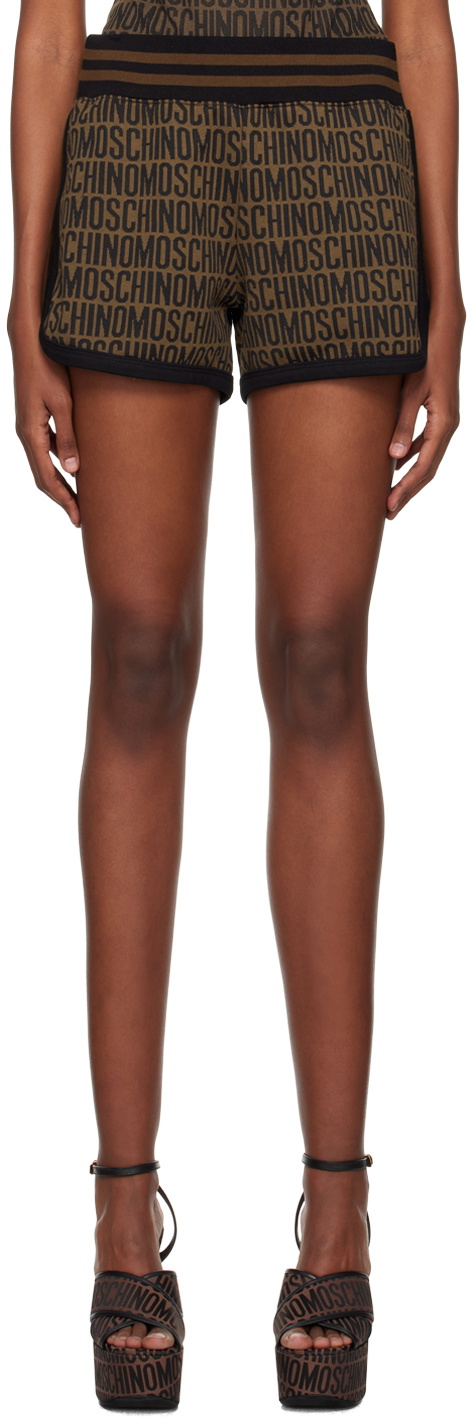 Moschino Brown Jacquard Shorts Moschino
