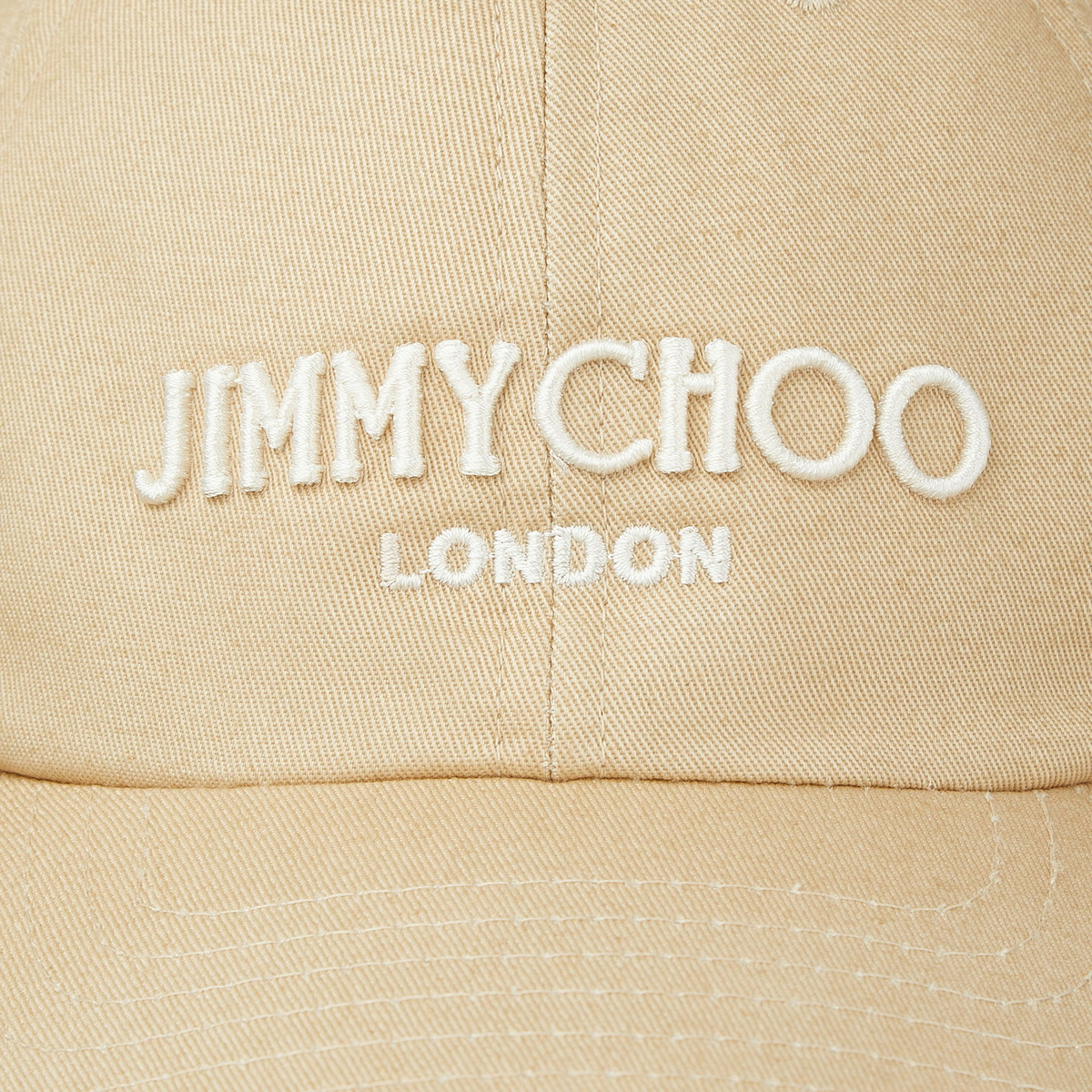 Jimmy Choo Pacifico Natural Embroidered Cotton Baseball Cap Jimmy Choo