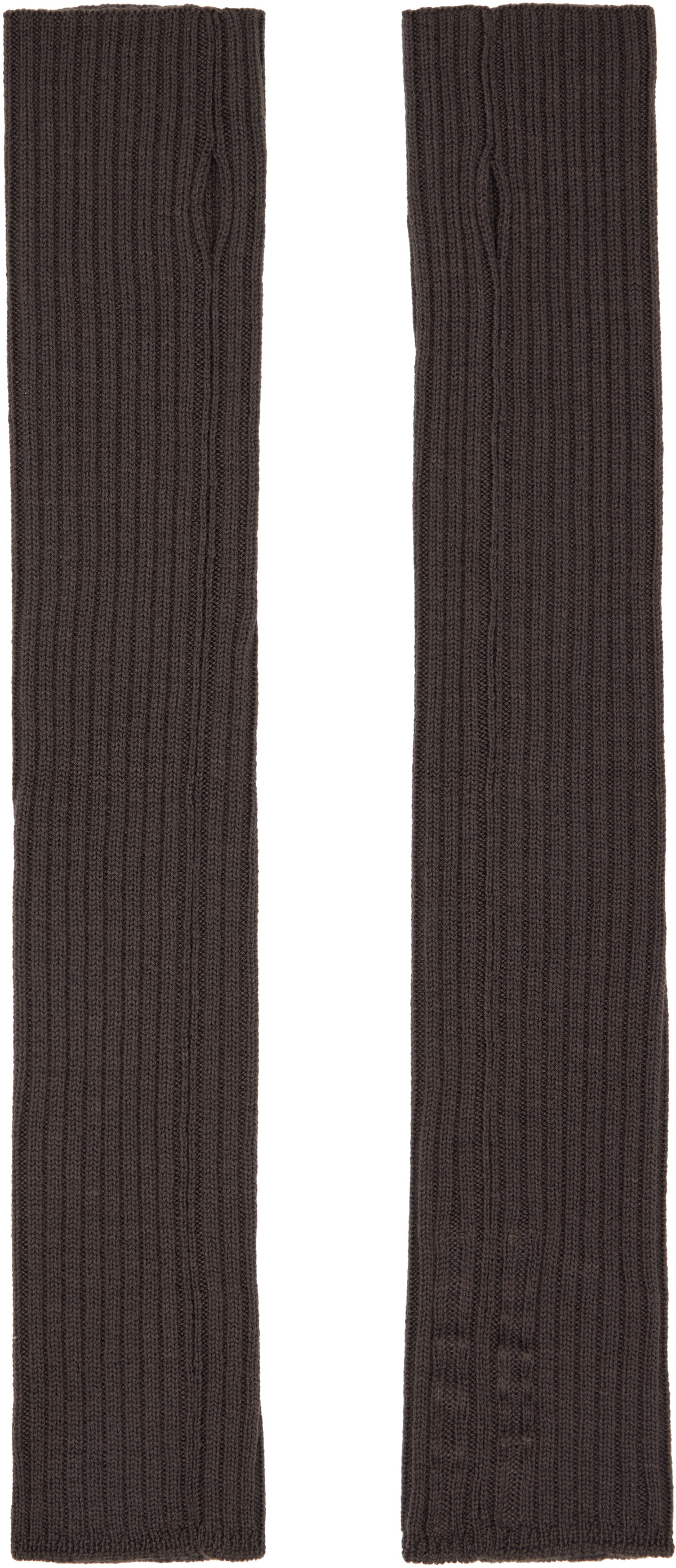Rick Owens Brown Concordians Rasato Knit Arm Warmers Rick Owens