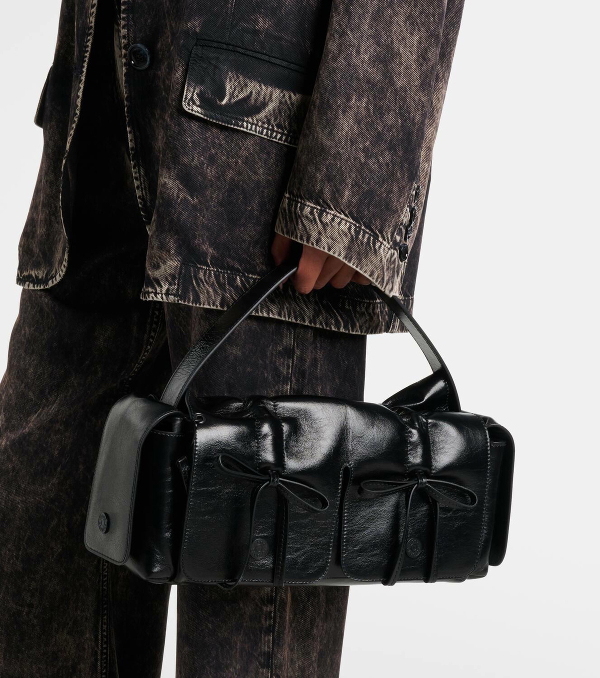 Acne Studios Bow-detail leather tote bag Acne Studios